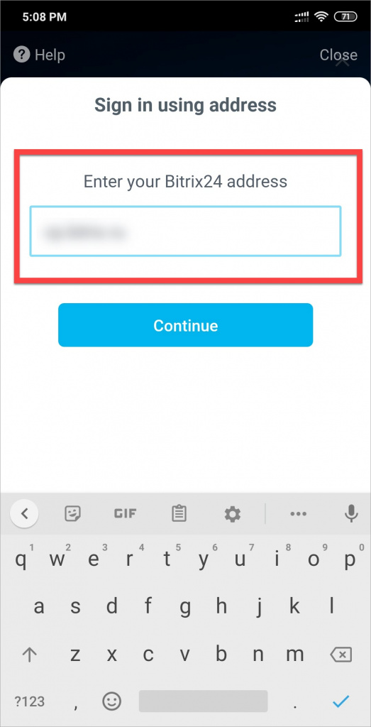 Log in using Bitrix24 address