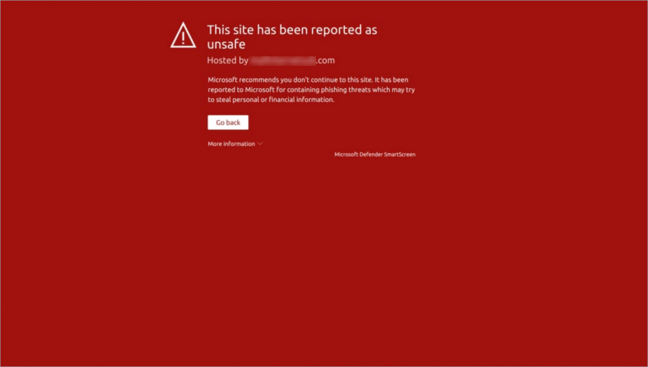 Microsoft Edge Unsafe Site 