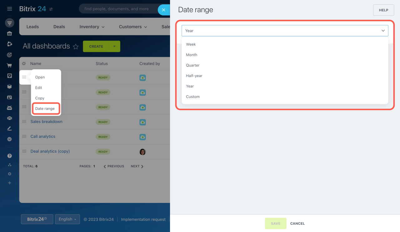 Create dashboards in BI Builder