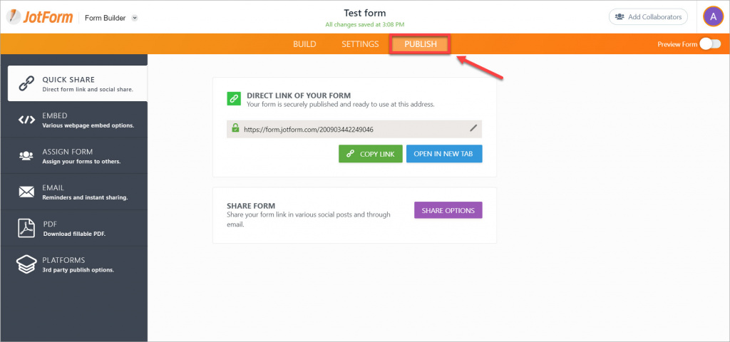 JotForm Integration app